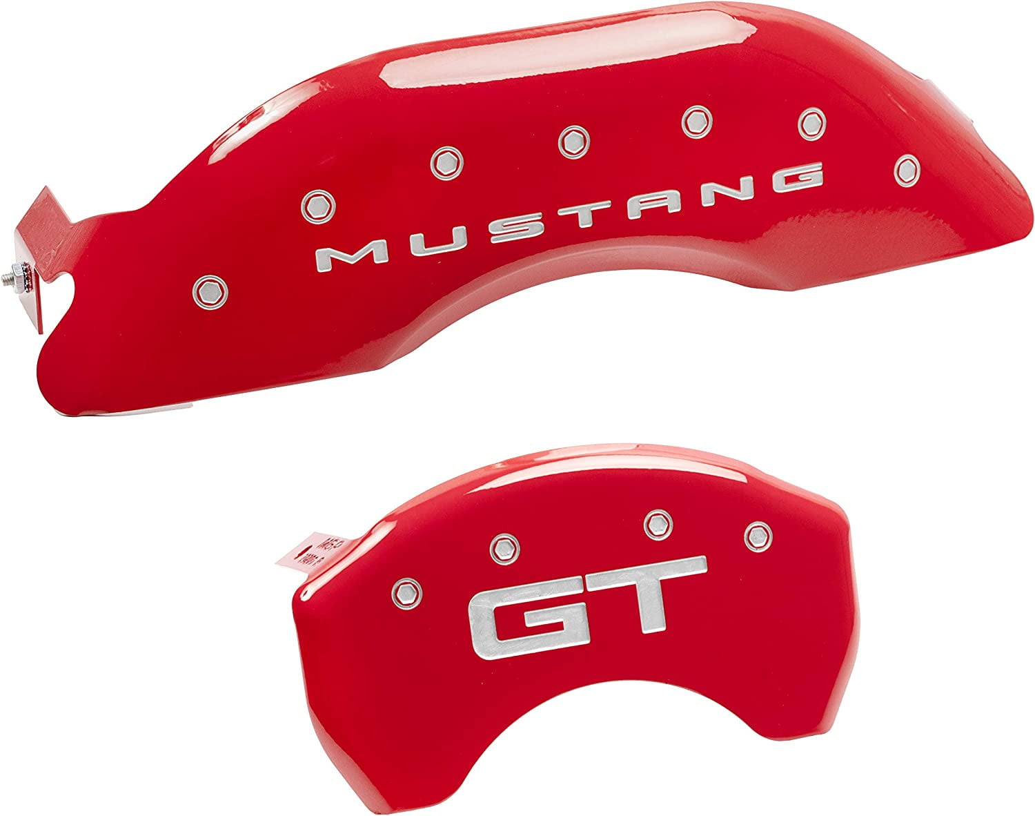 MGP Caliper Covers 10200S2MGRD Red Powder Coat Finish Engraved Front Mustang Rear GT Caliper ...
