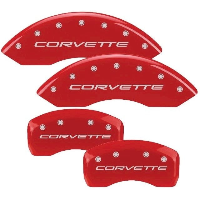 MGP Caliper Covers 13007SCV5RD Corvette Logo - Red Powder Coat - Set of ...