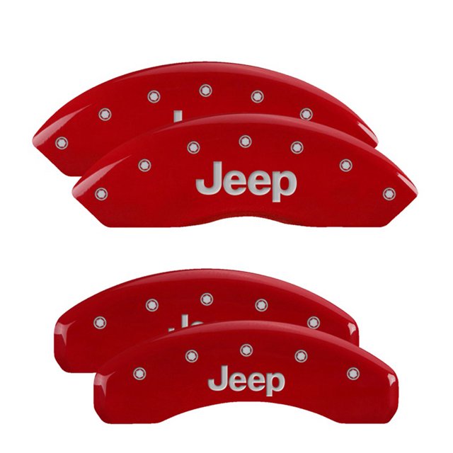 MGP Caliper Covers 42007SJEPRD Jeep Script Logo - Red Powder Coat - Set ...