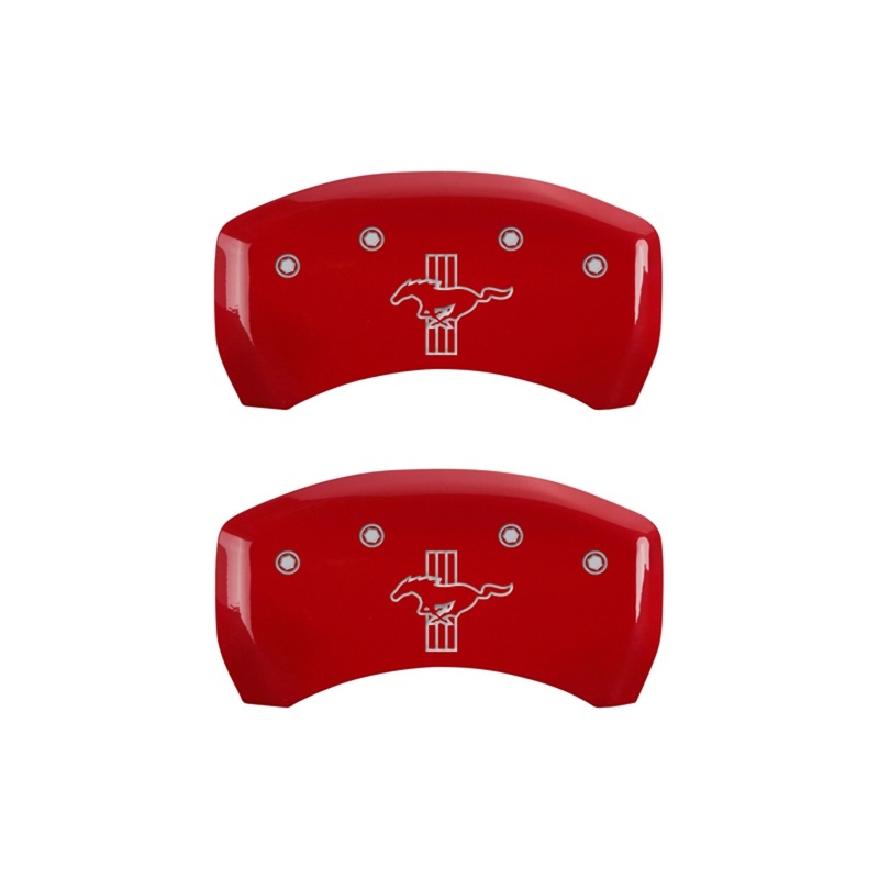 MGP Rear set 2 Caliper Covers Engraved Rear S197/Bar & Pony Red finish ...
