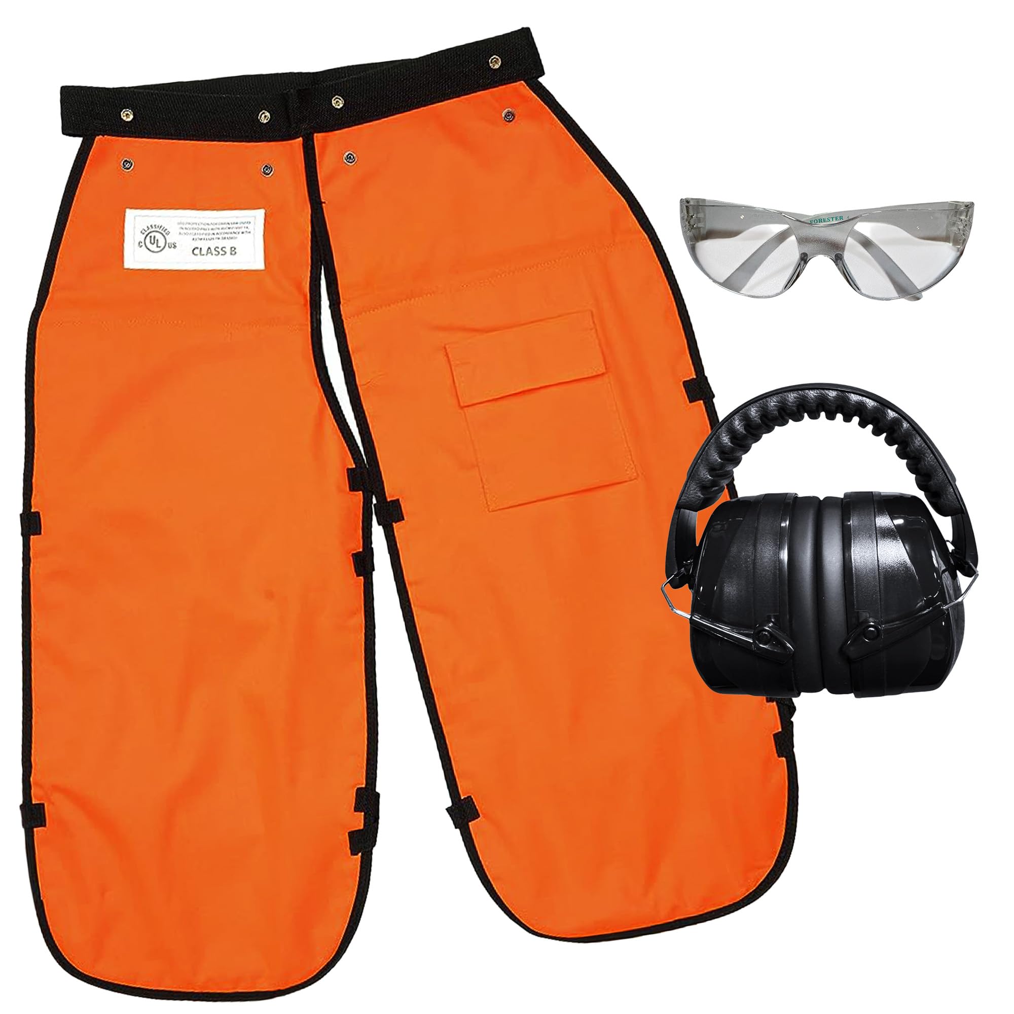 MGP SUPPLY Orange 35” Chainsaw Chaps for Men with Forester Ear Muffs ...