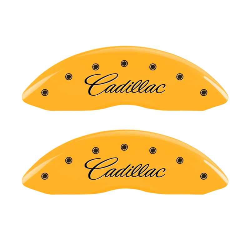 MGP 4 Caliper Covers Engraved Front Cadillac Engraved Rear ATS Yellow ...