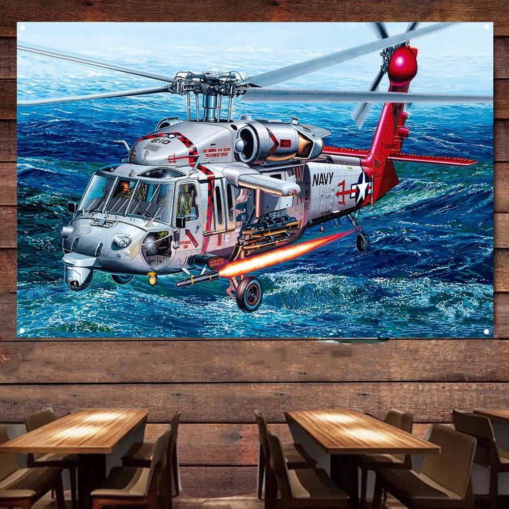 MH-60S HSC-9 Tridents Attack Helicopter Poster Wall Charts - 38" x 57 ...