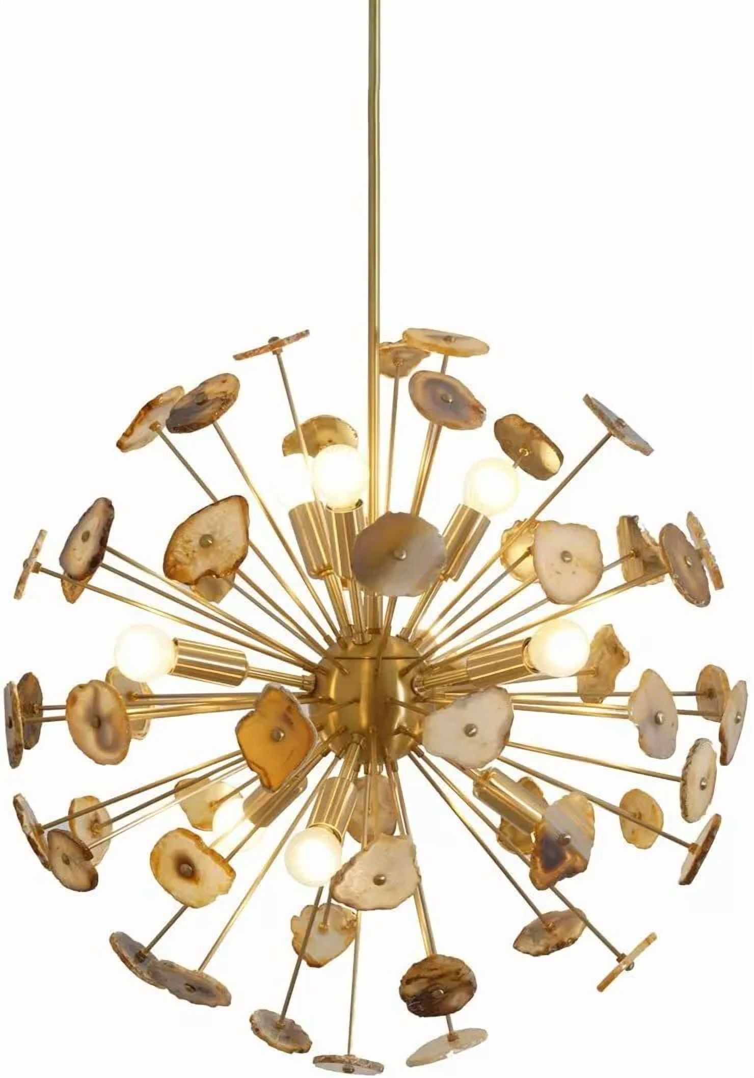 MH Overseas Mid Century Modern Agate Stone Sputnik Chandelier Ceiling ...