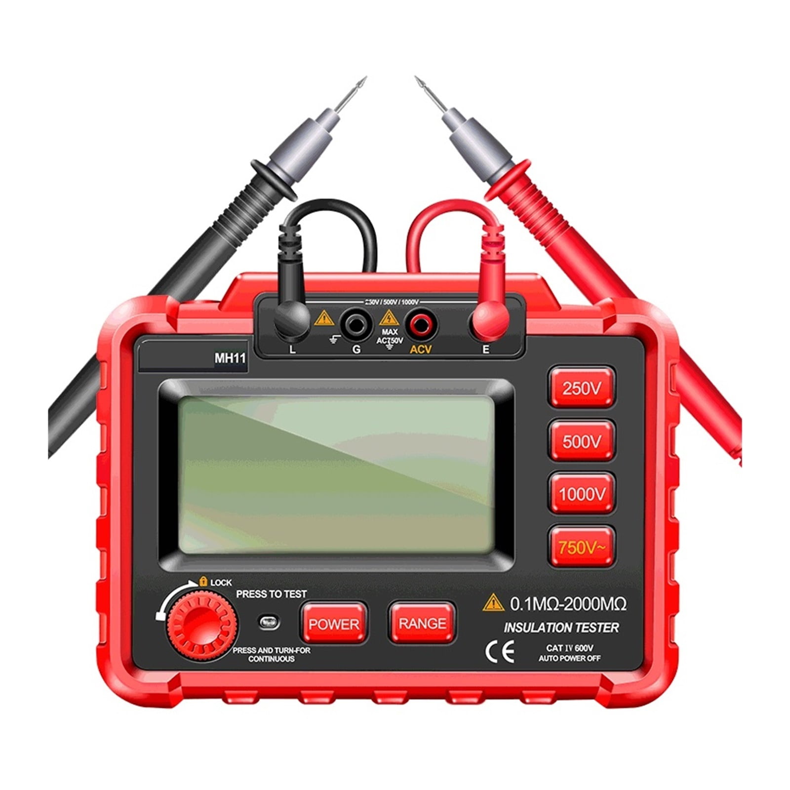 MH11 Insulation Resistance 2000M Testers Digital Meters Ohm High ...