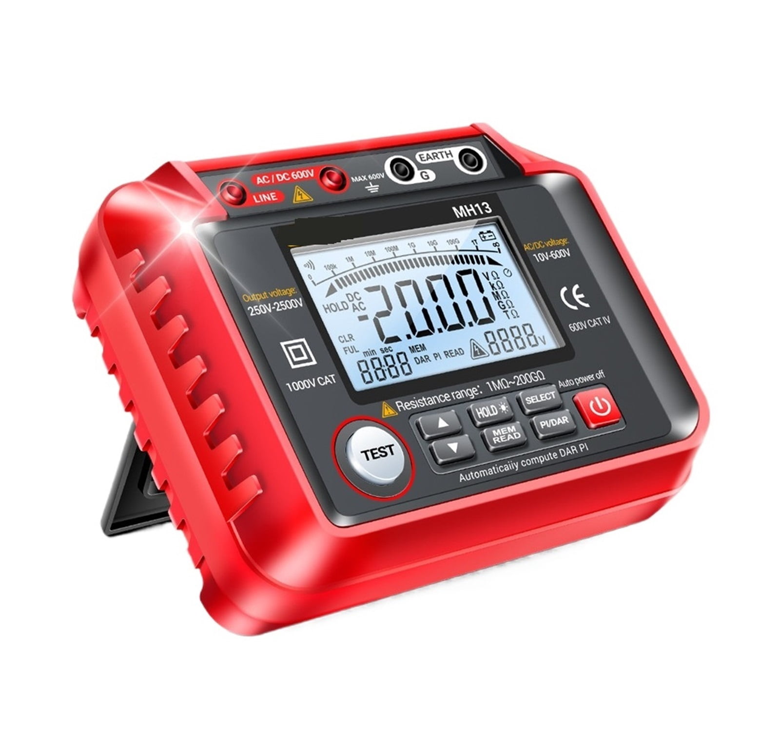 MH13 Megohmmeter Ohm Tester Digital Multimeter Megometro Insulation ...