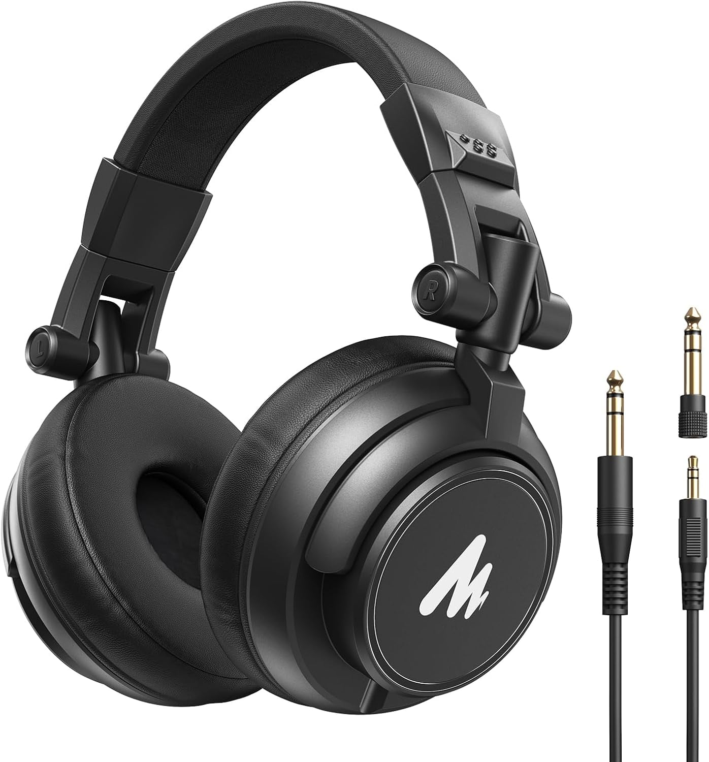 MH601 Professional Studio Monitor Headphones, Wired Closed Back Over ...