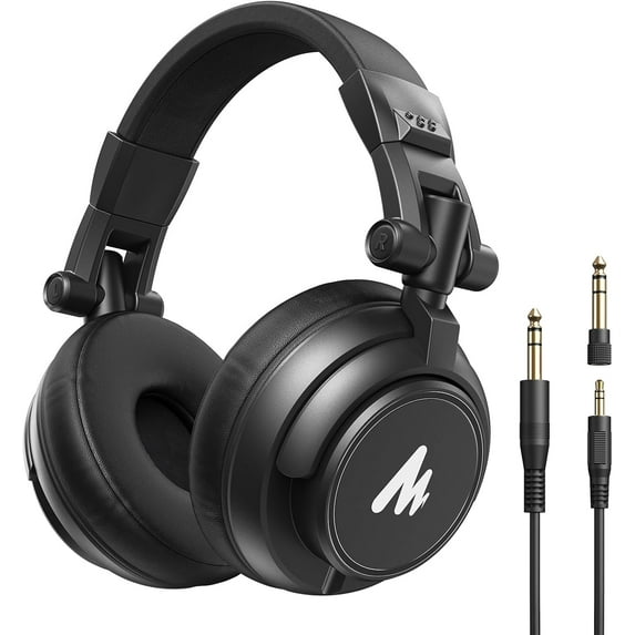MH601 Professional Studio Monitor Headphones, Wired Closed Back Over ...