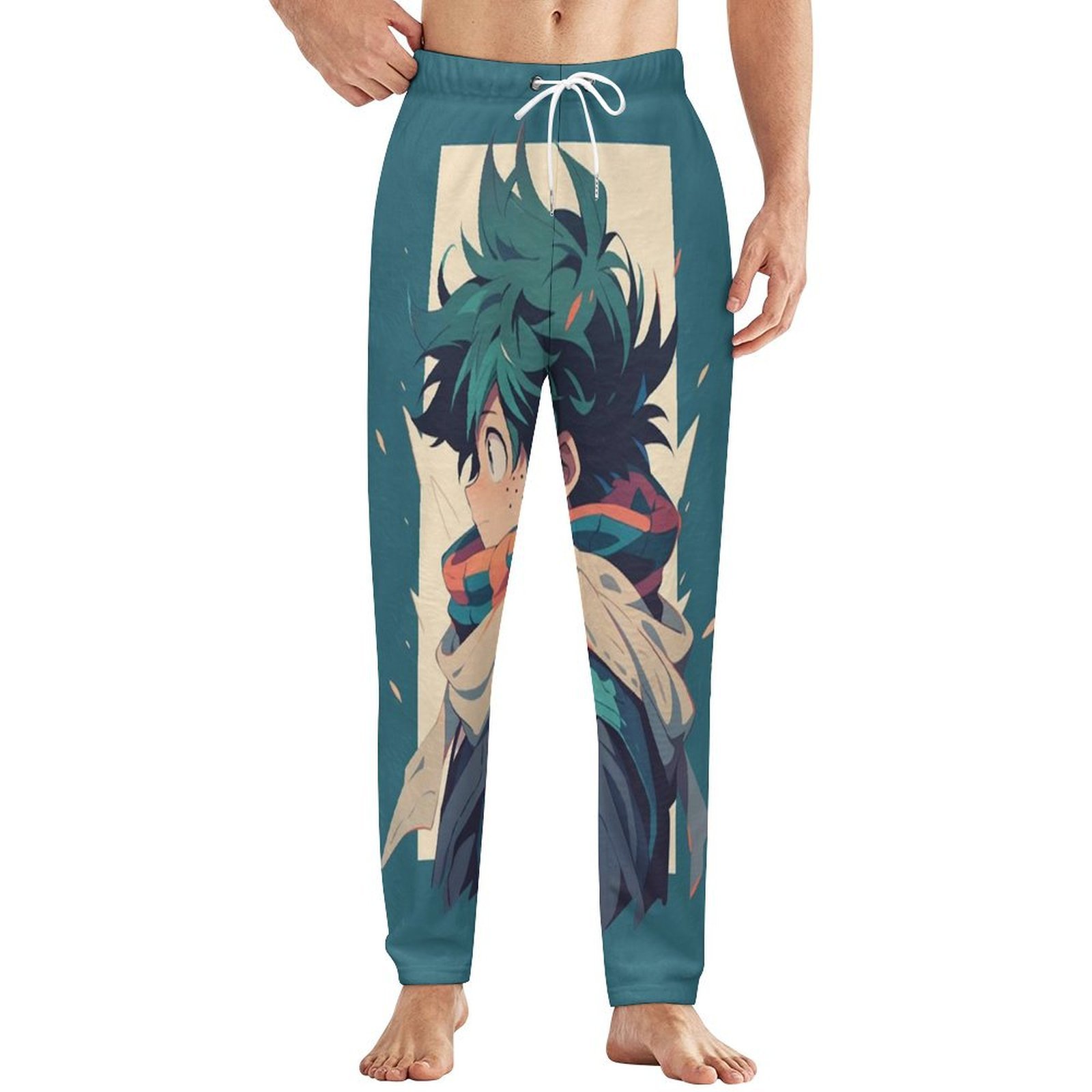MHA Izuku Midoriya Deku Flannel Men's Pajama Pants Bottoms Home Loose ...
