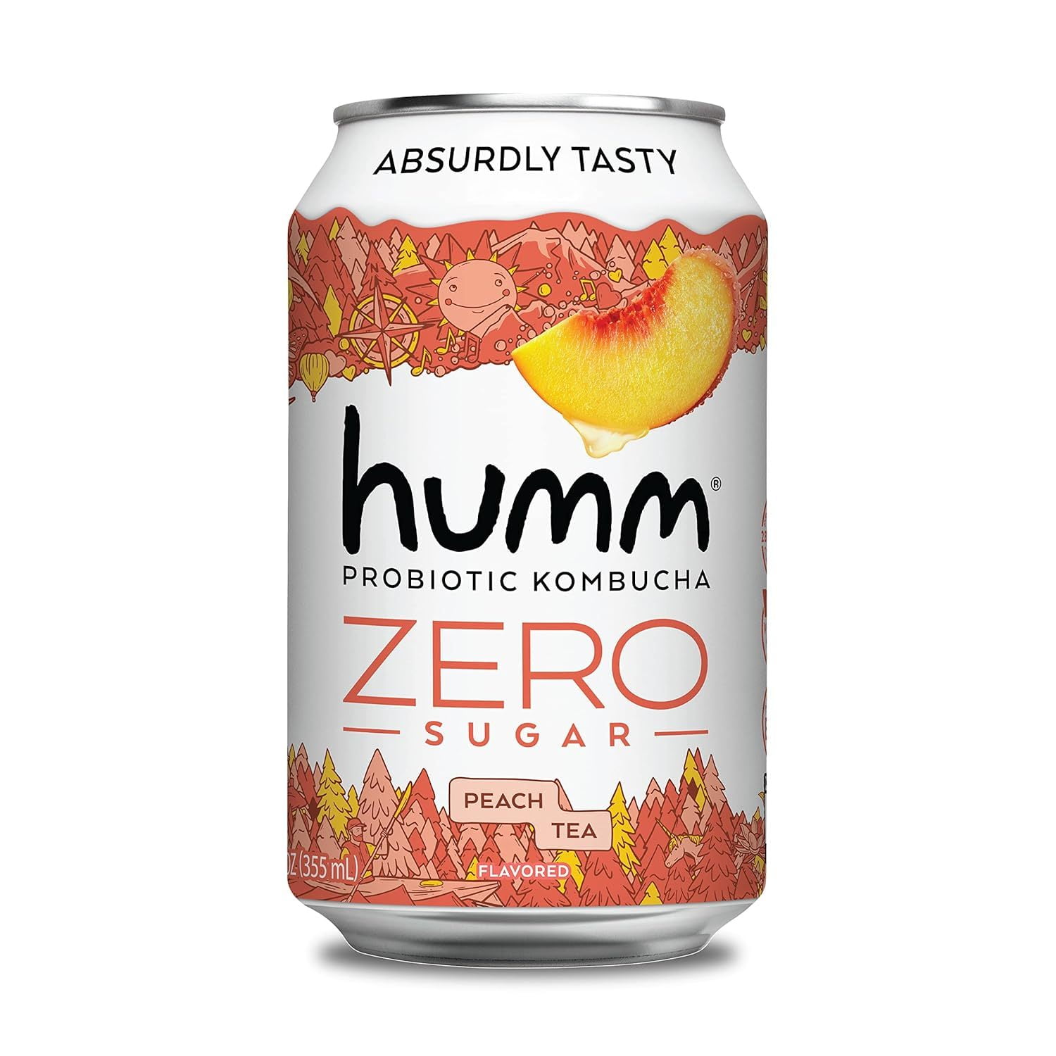 MHBF Probiotic Kombucha Zero Sugar Peach Tea - No Refrigeration Needed ...