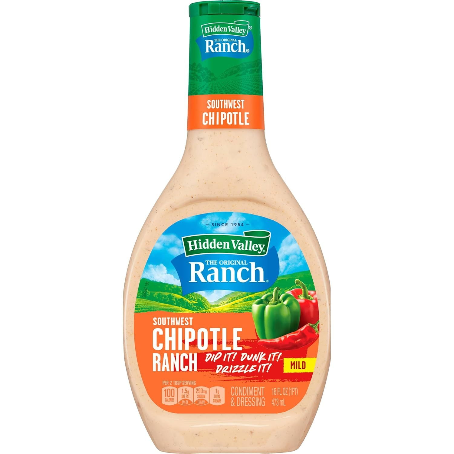 MHBF Southwest Chipotle Ranch Topping and Dressing, 16 Fluid Ounce ...