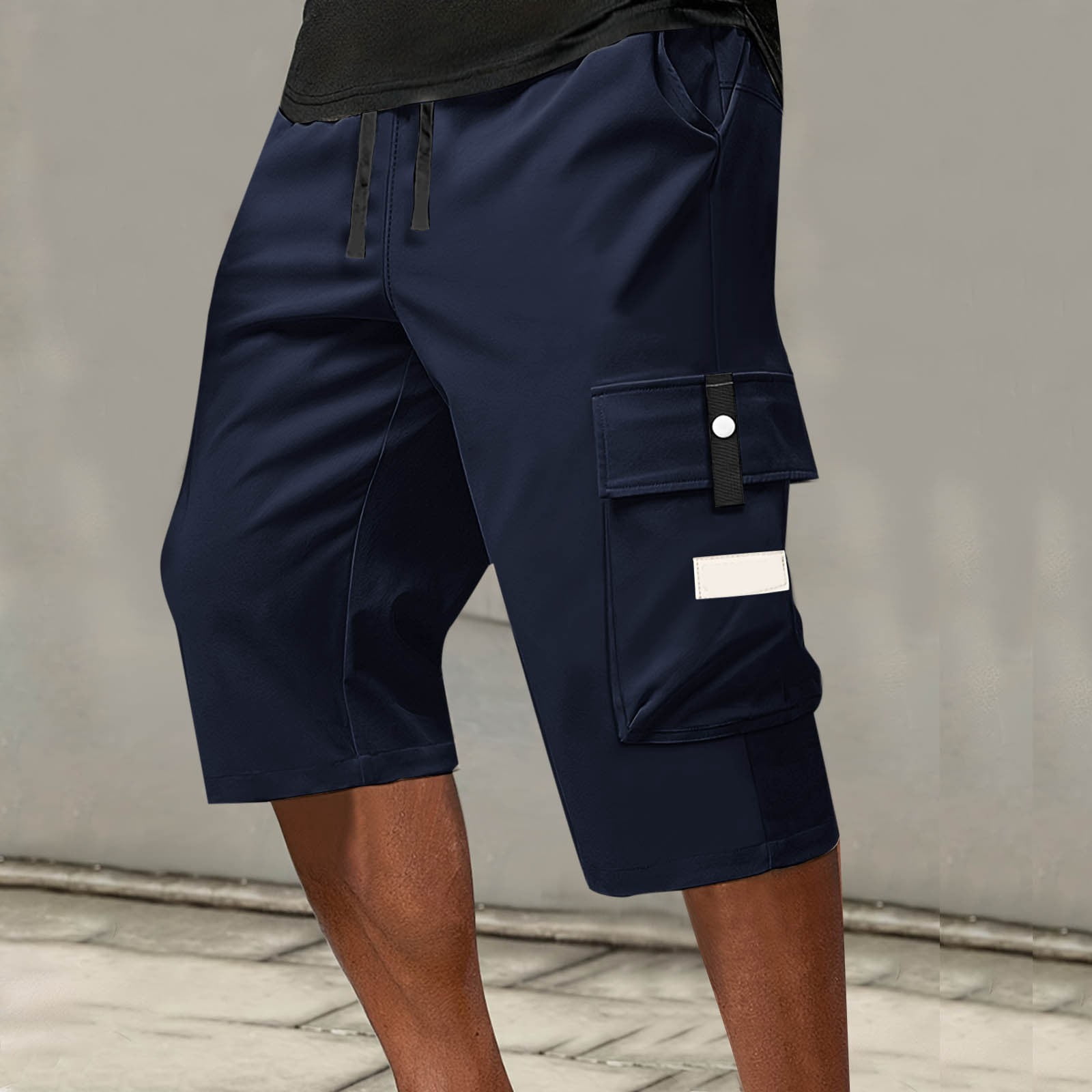 MHFRRA Cargo Pants Men Cargo Shorts for Men Below Knee Lightweight Long ...