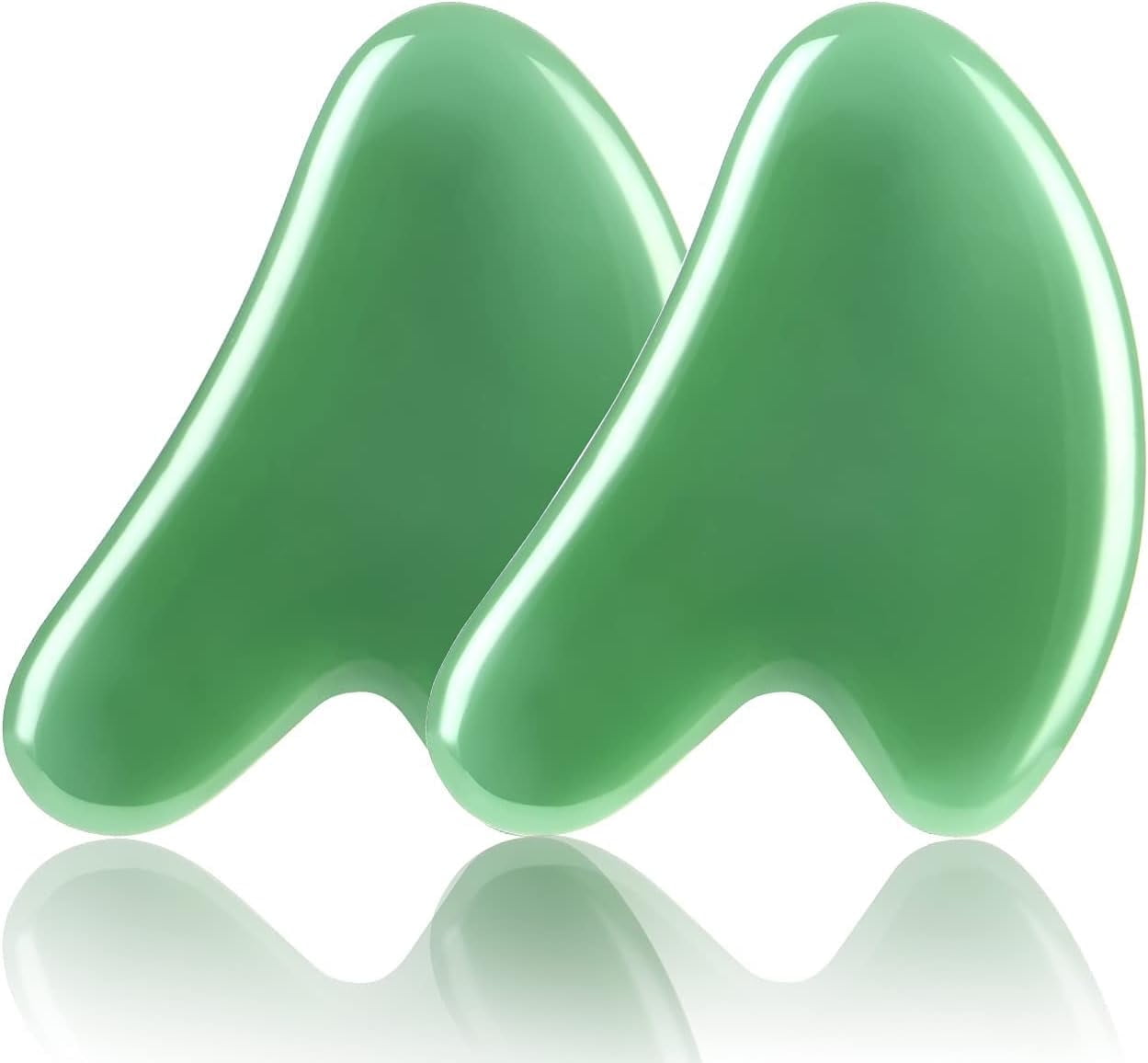 MHR Gua Sha 2pc Facial Tools Jade Stone for Face, Skin, Body Massage ...