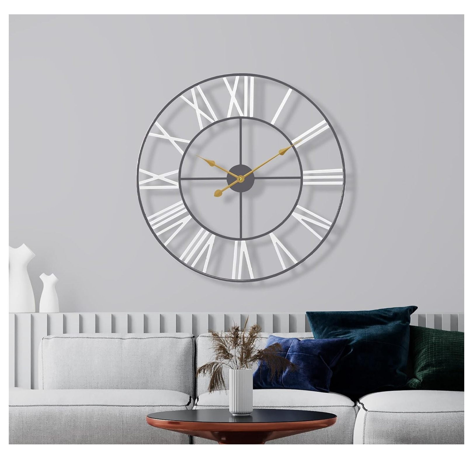 MHSHZLJZK Large Wall Clock for Living Room Decor, (60CM) 24 Inch Wall ...
