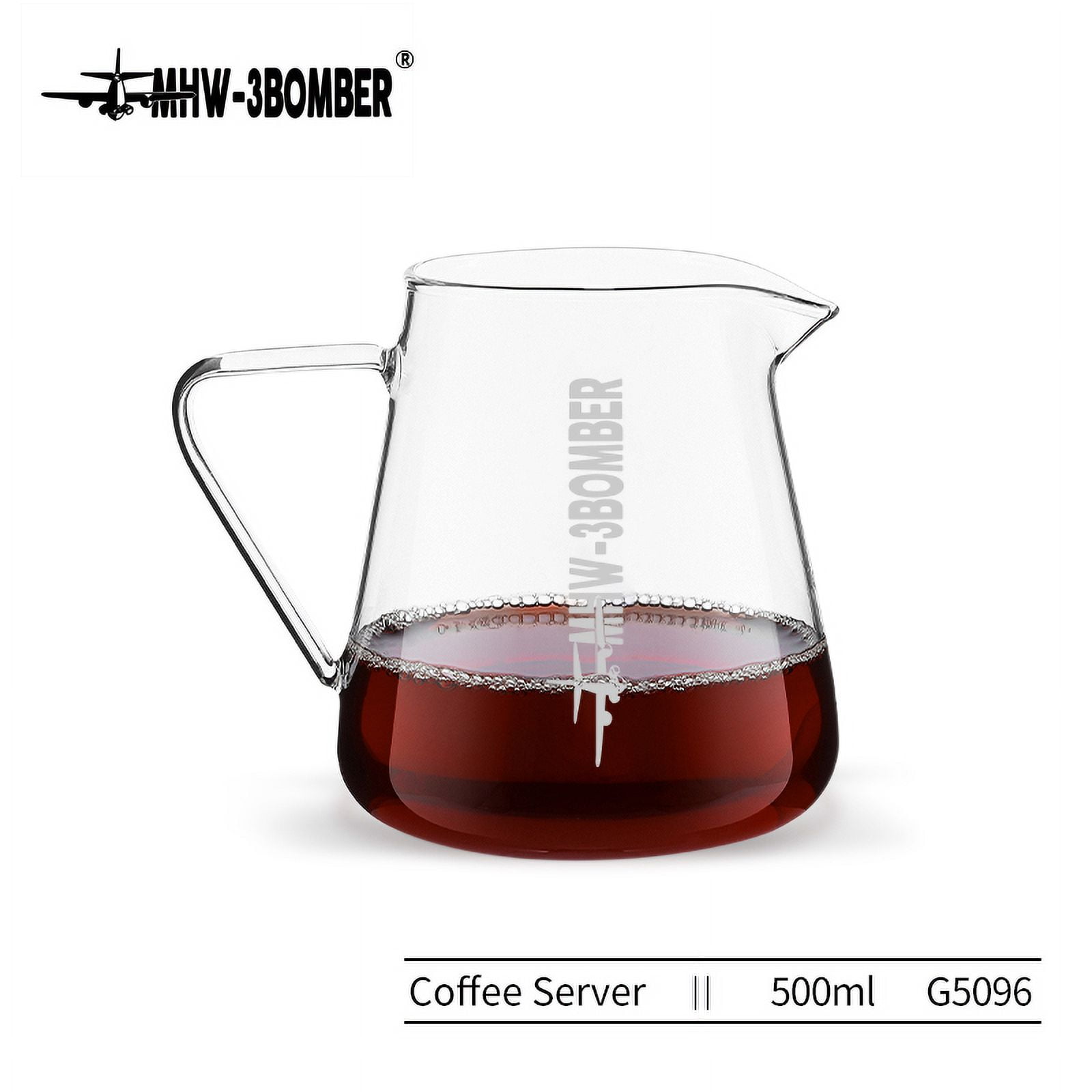 MHW-3BOMBER 500ML Coffee Sharing Pot Clear Glass Coffee Server Glass ...