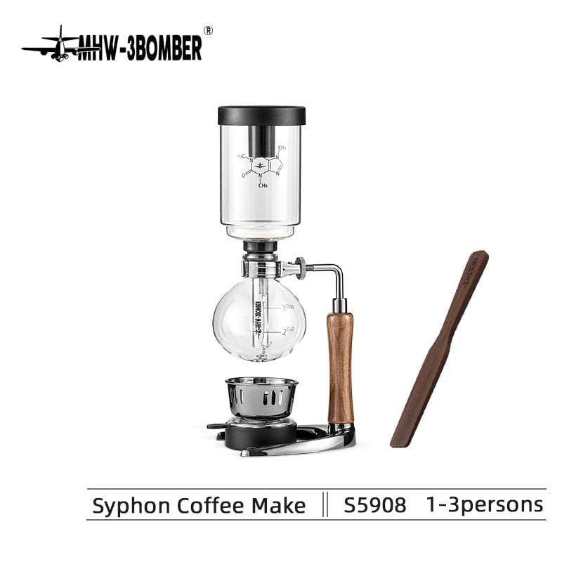 MHW-3BOMBER Syphon Coffee Maker Clear Glass Siphon Coffee Marchine with ...