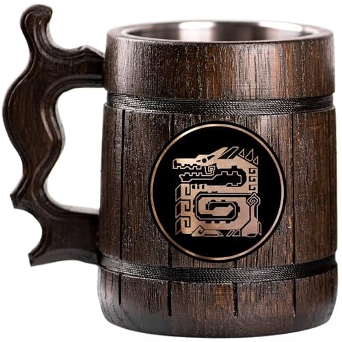 MHW World Wilds Lagiacrus Beer Mug, Personalized Stein, Wooden Tankard ...