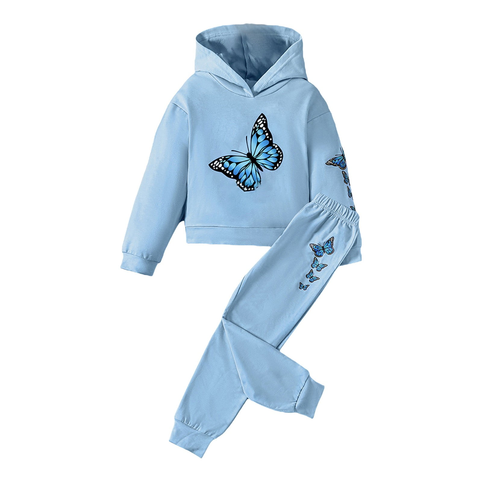 MHZLDYZ 6T Girls Clothes Toddler Girl Butterfly Print Long Sleeve ...