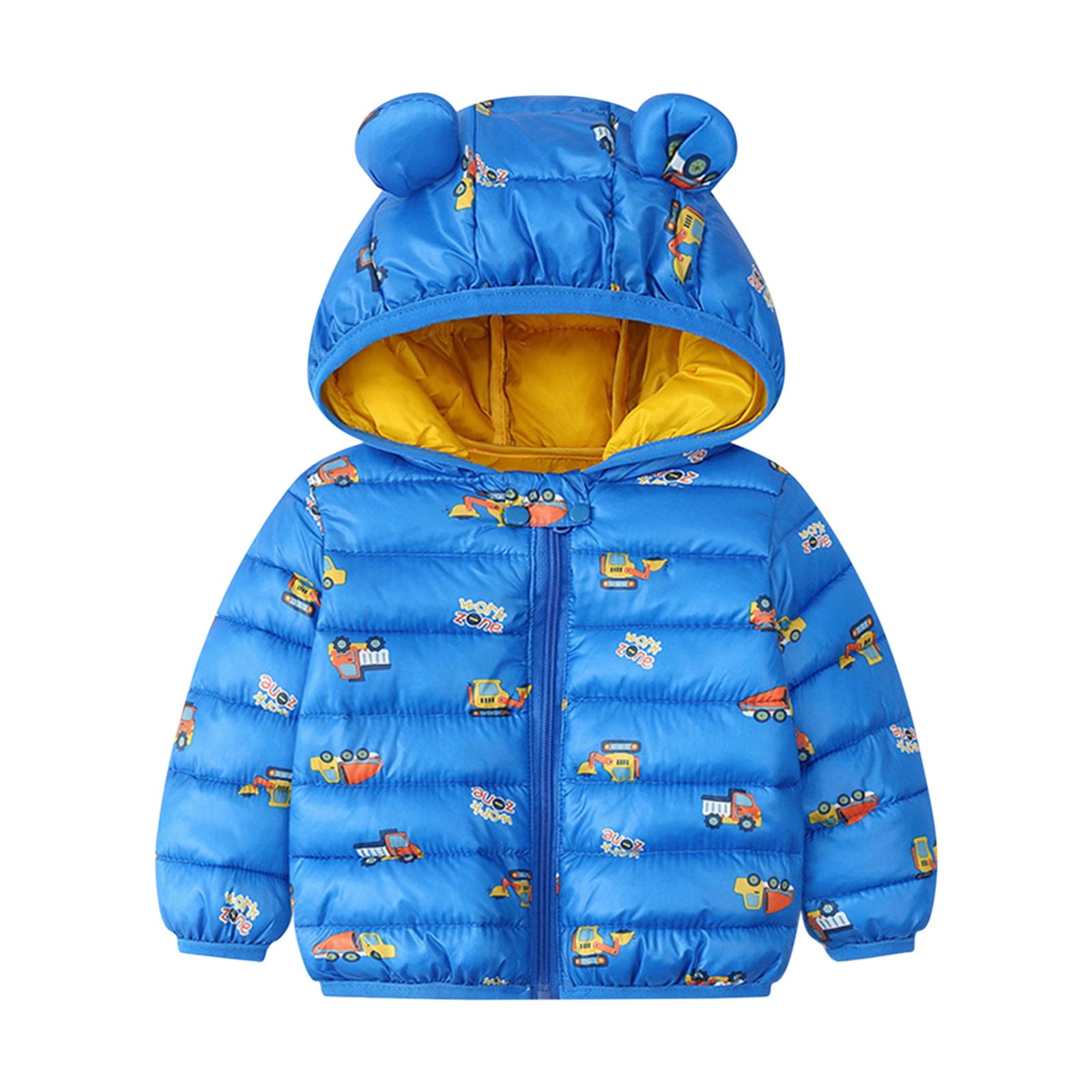 MHZLDYZ Baby Boys Girls Hooded Coat Toddler Kids Baby Girl Boy Bear Ear Puffer Jacket Winter ...