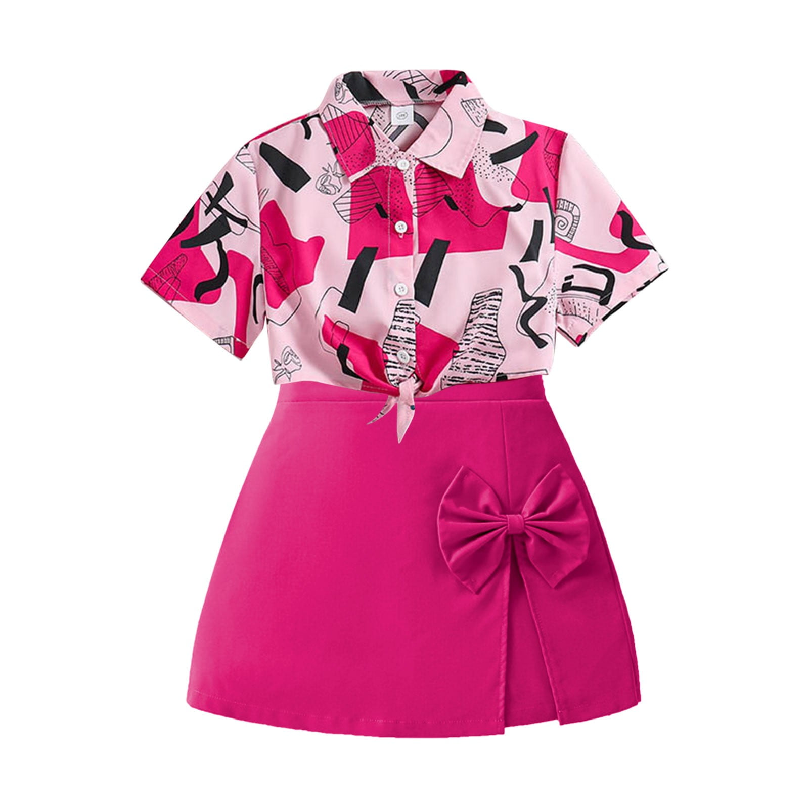 MHZLDYZ Girls Outfit Girl's Middle And Older Colorful Polka Dot Short ...