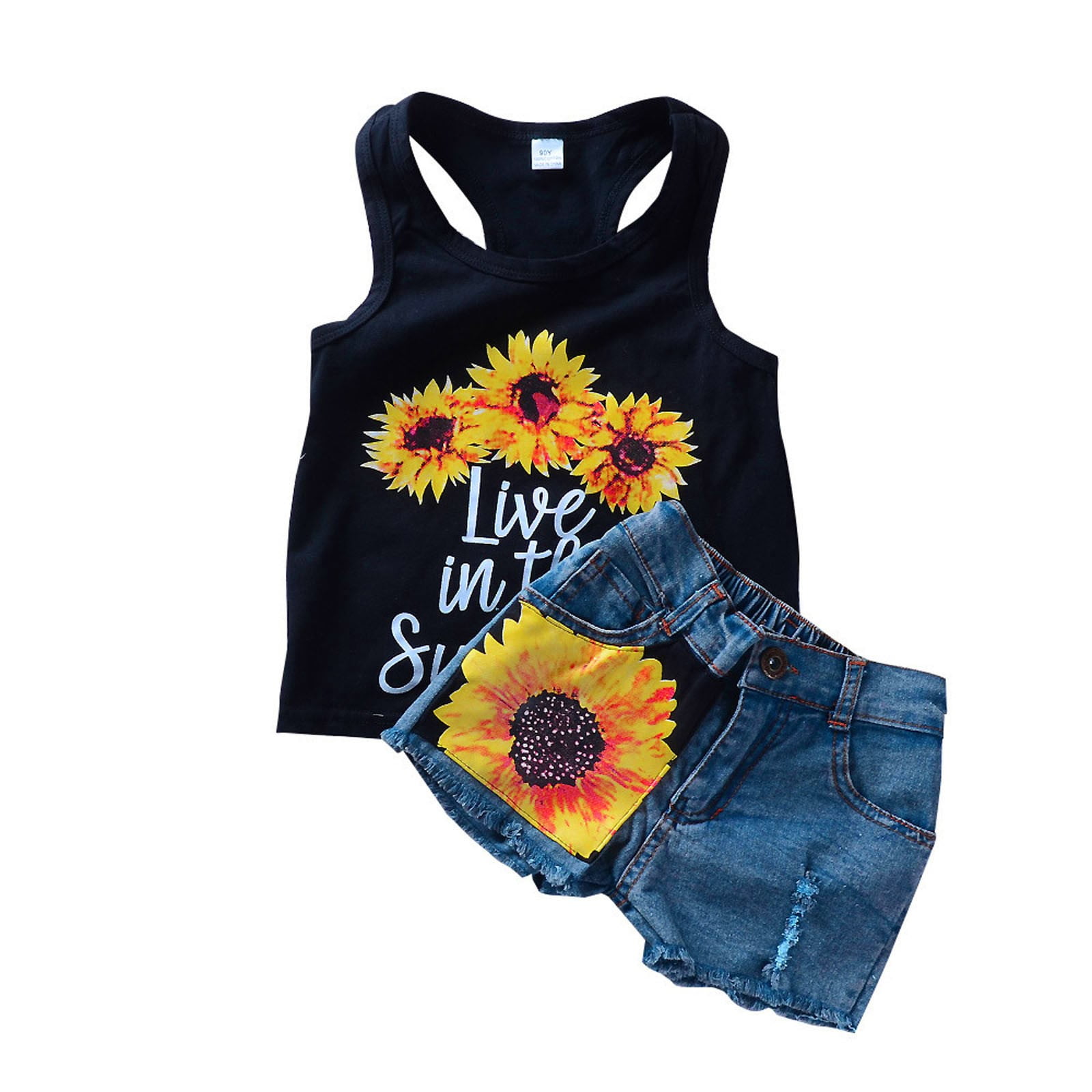 MHZLDYZ Girls Summer Tops Sunflower Children's Clothes Summer Girls ...