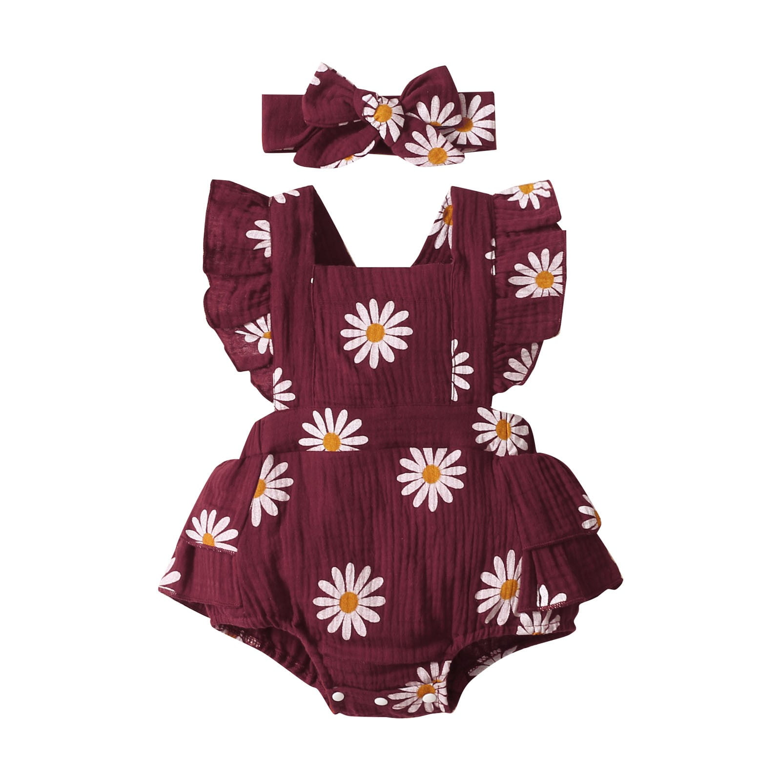 MHZLDYZ Newborn Boy Outfits Newborn Baby Girl Clothes Daisy Print Crepe ...
