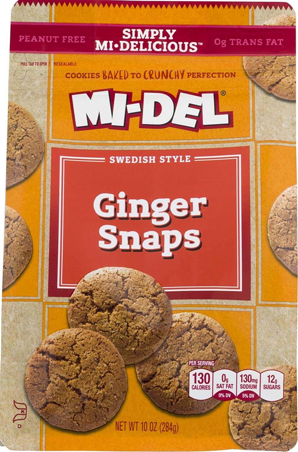 MI-DEL Swedish Style Cookies, Ginger Snaps, 10 Ounce (Pack of 8 ...