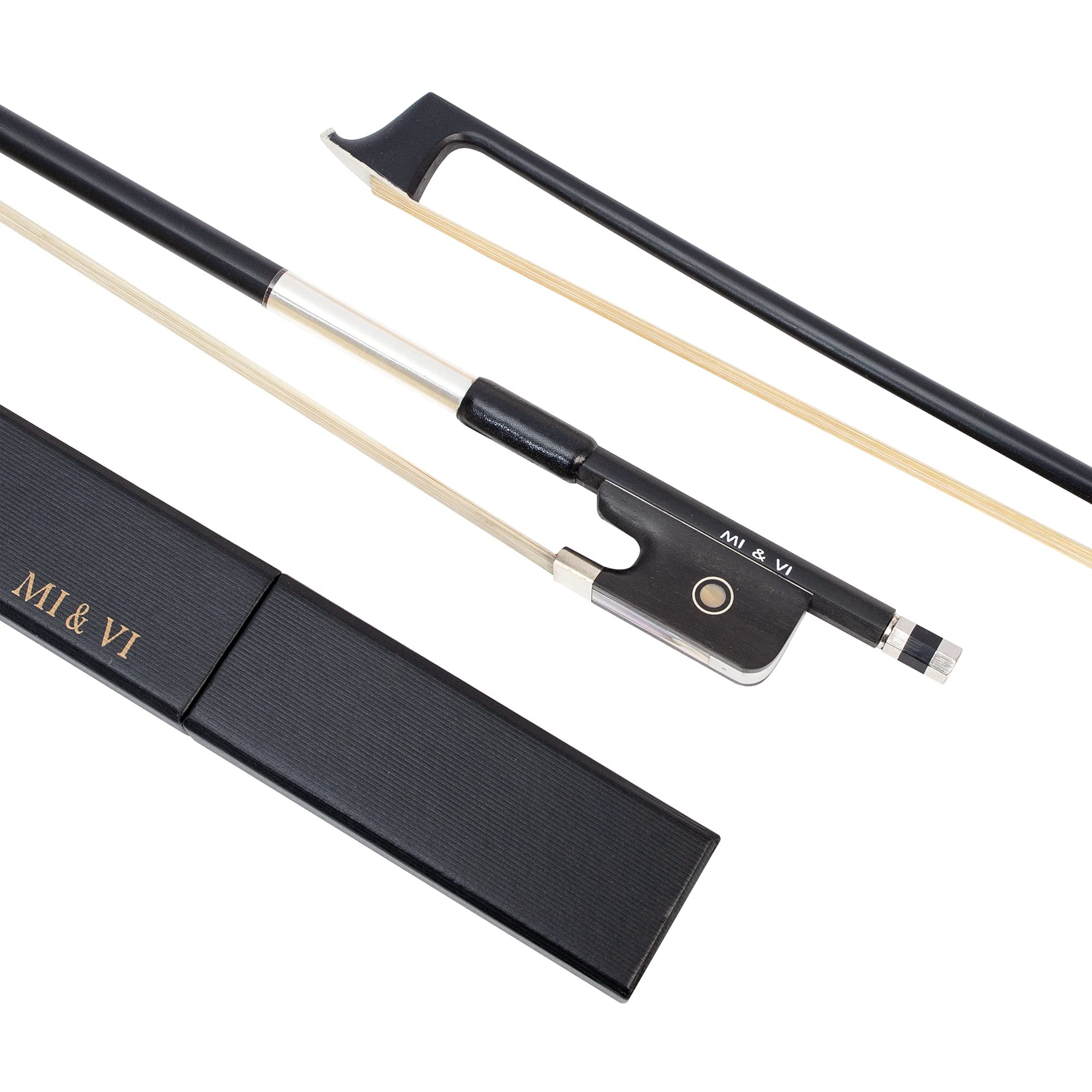 MI&VI AB-720 Classic Carbon Fiber Viola Bow (Full Size 4/4) with Bow ...