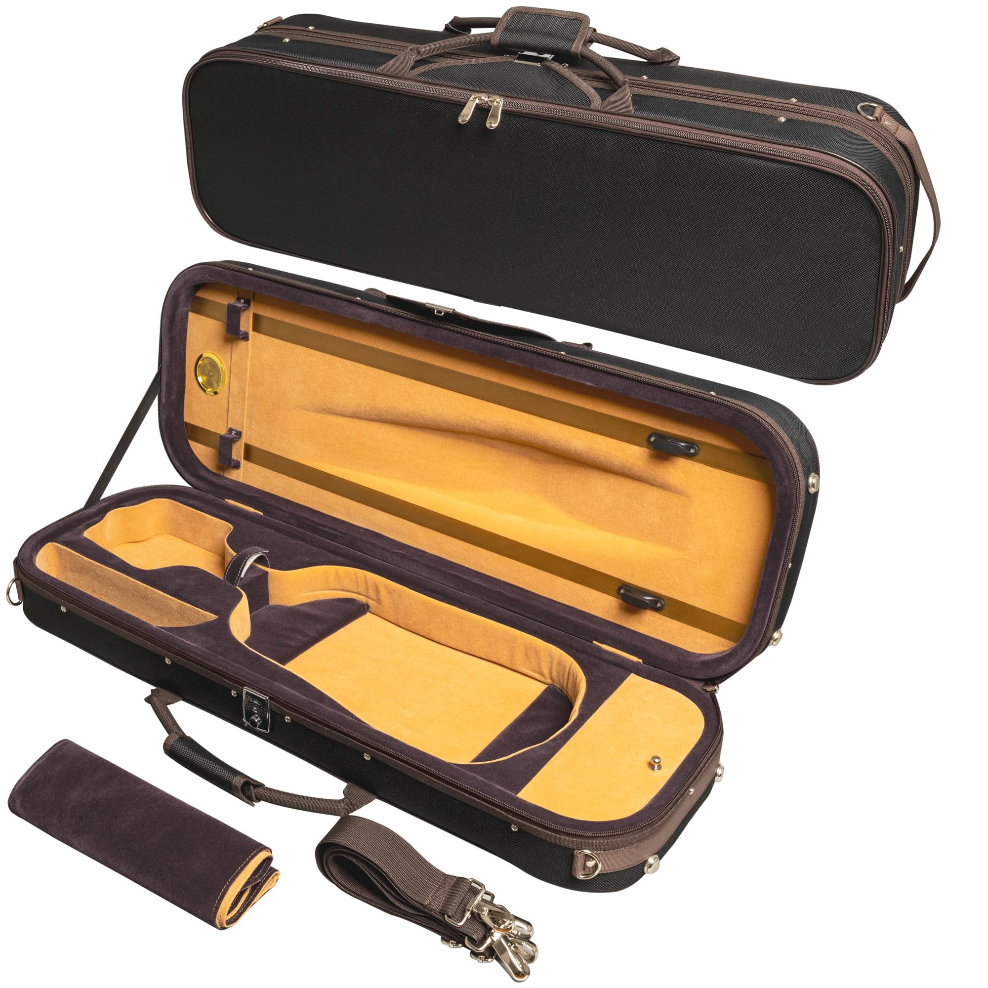 MI&VI NF-5003G Light Hard Violin Case 4/4 (Full Size) with Shoulder ...