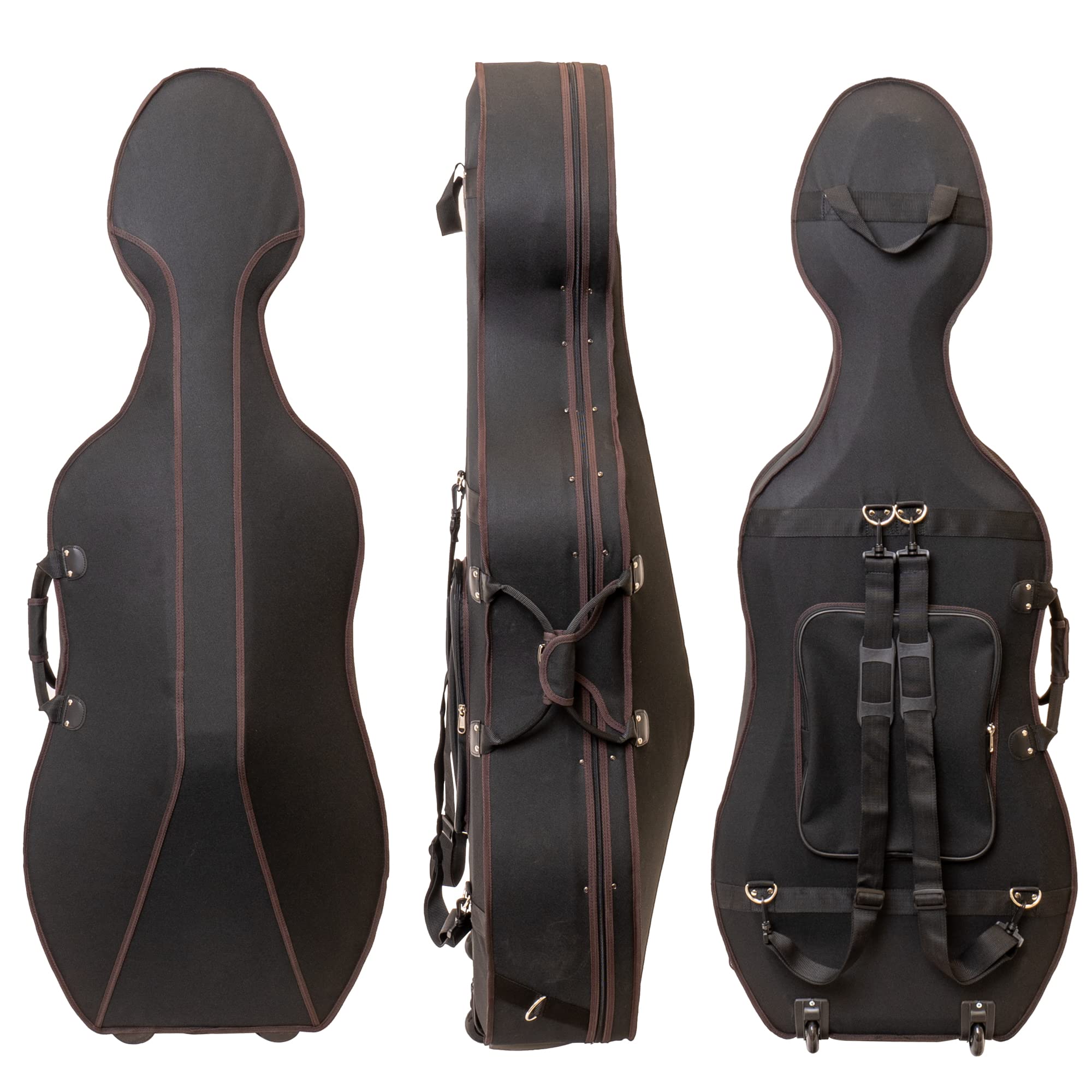 MI&VI Super Lightweight Travel Cello Case (3/4 Size) with Two Wheels ...