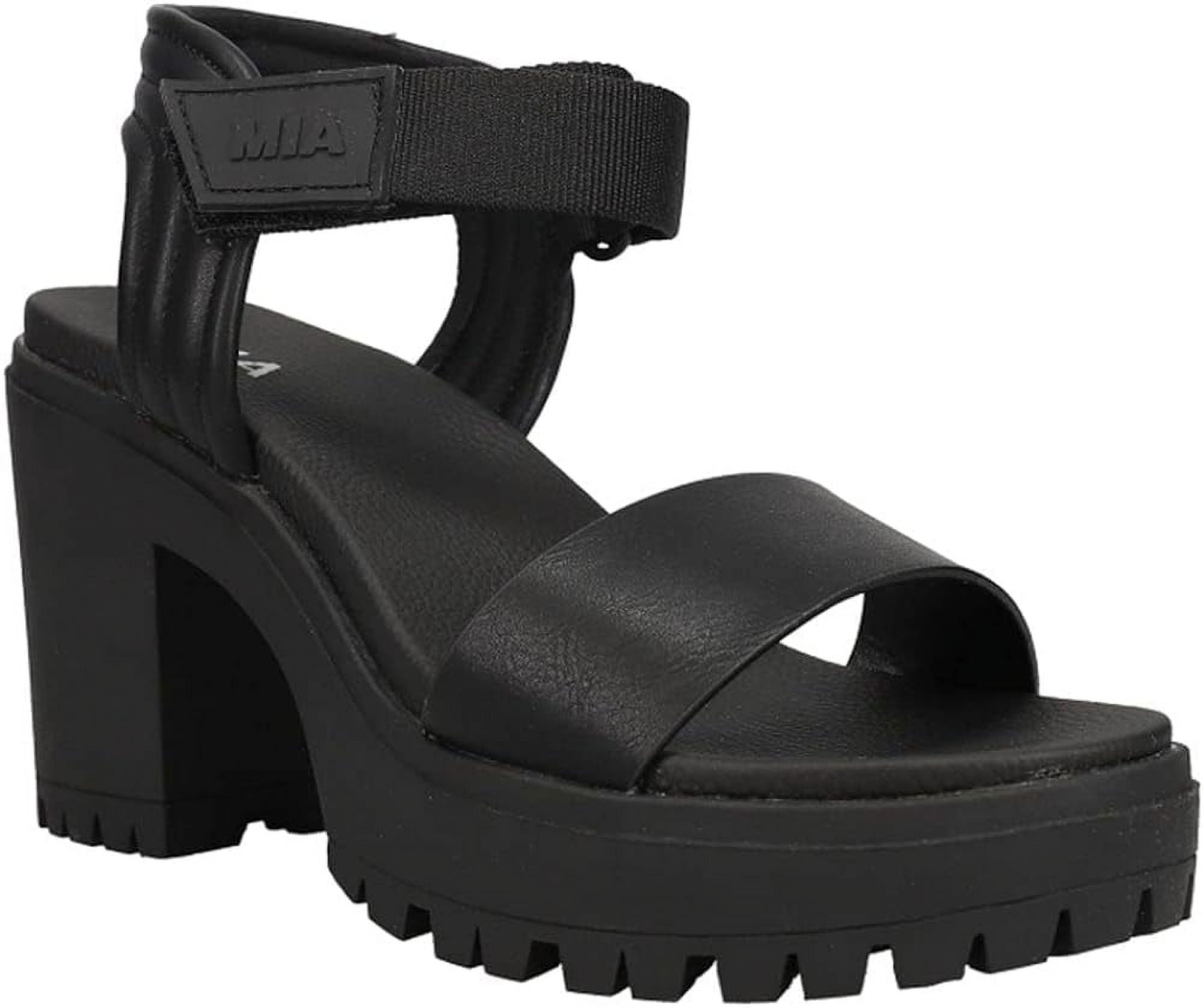MIA GIRL Women's Lug Sole Mid-Heel Sandals, Sizes 6-10 - Walmart.com