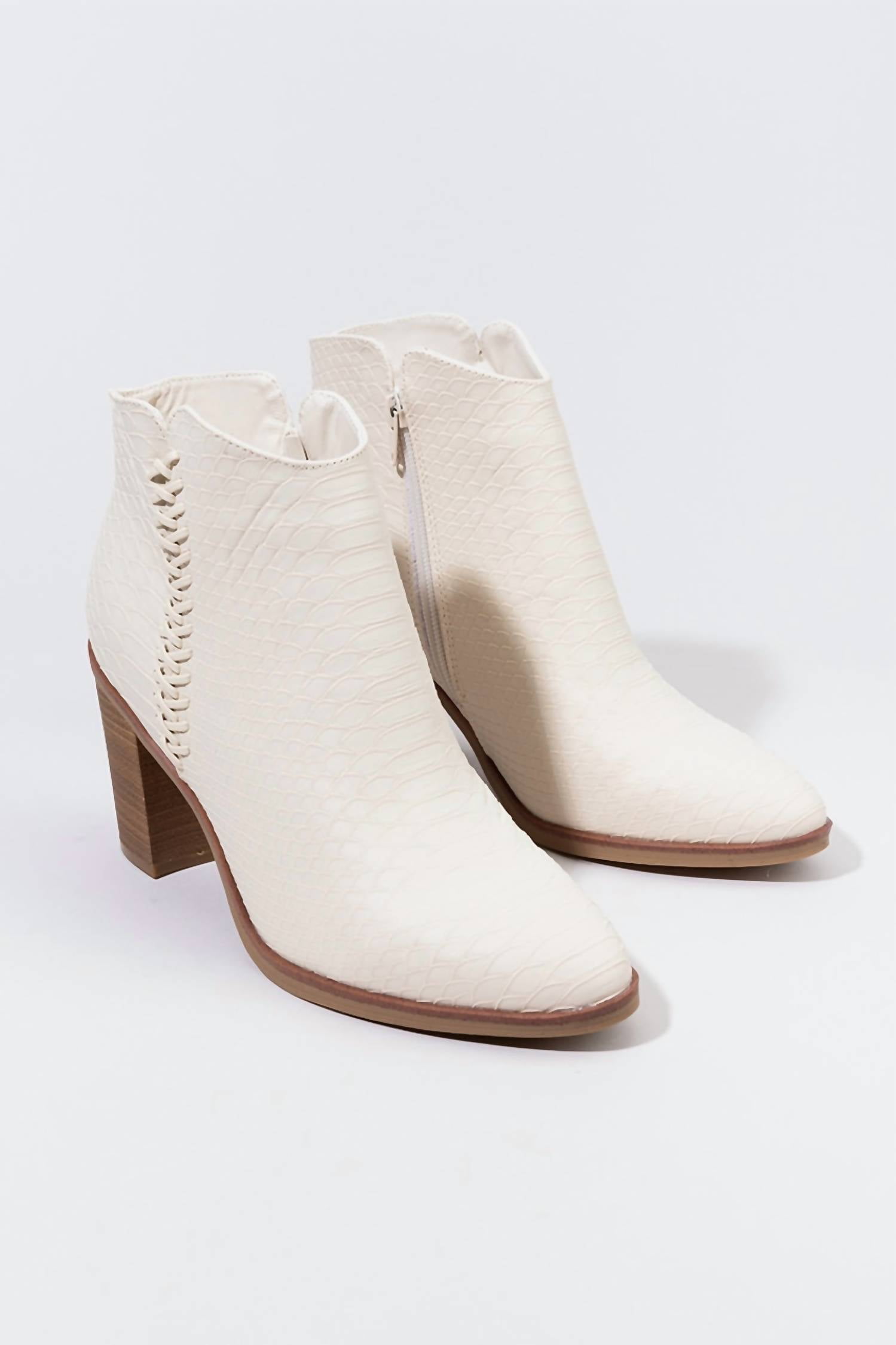 MIA Women's Side Braid Python Booties - Walmart.com