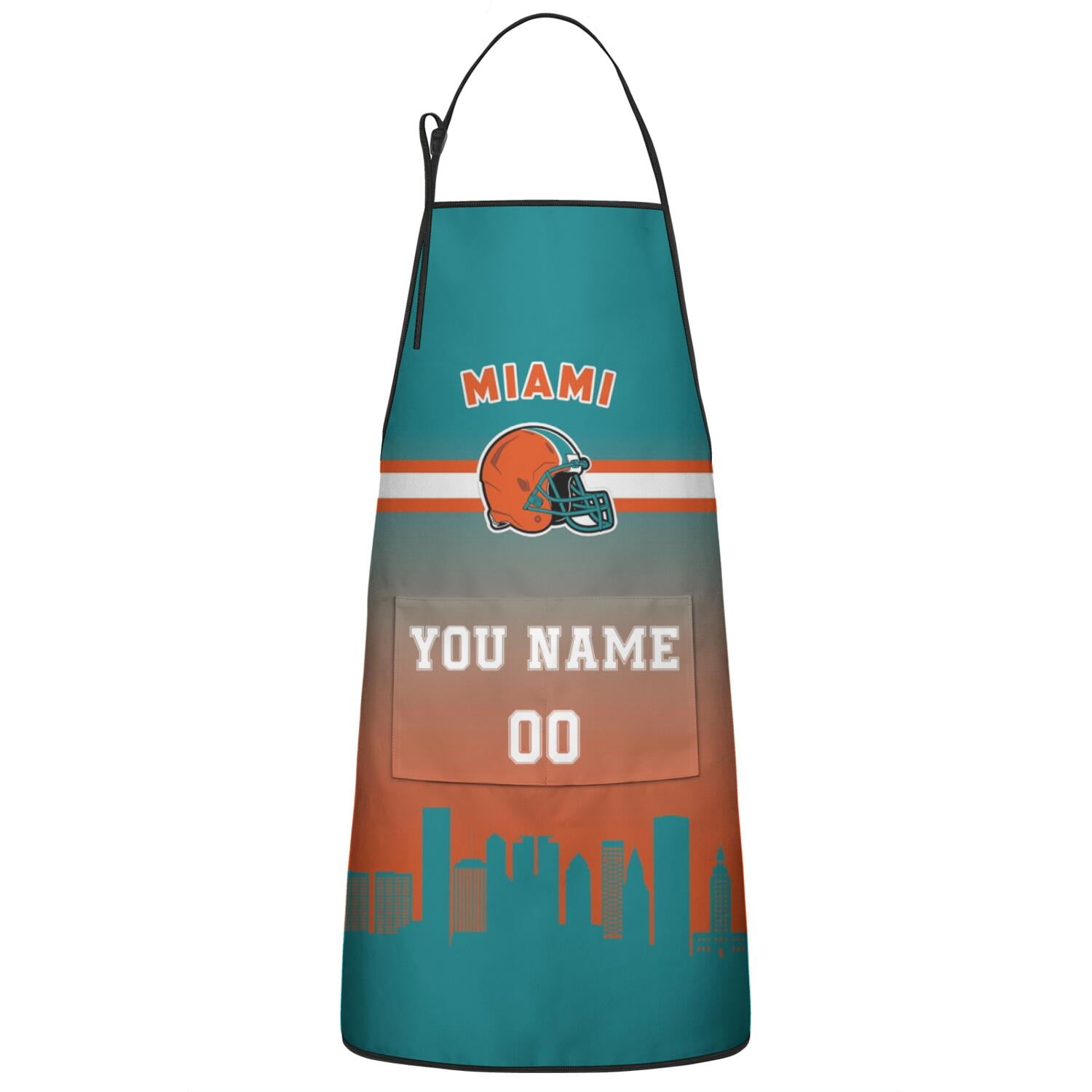 MIAMI Custom Aprons for Men Women, Personalized Football Style Apron ...