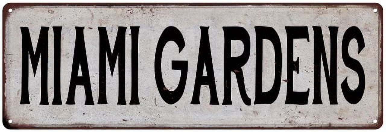 MIAMI GARDENS Vintage Look Rustic Metal 6x18 Sign City State ...