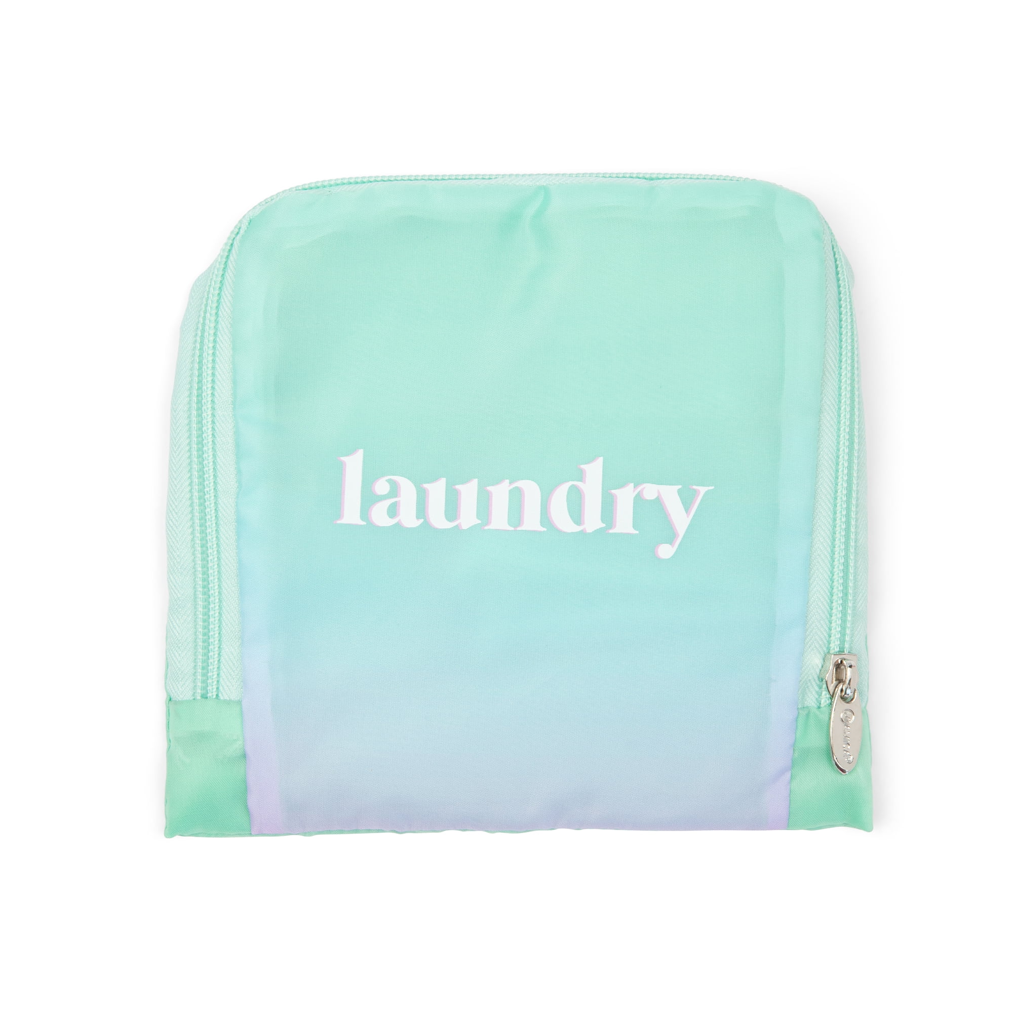 MIAMICA Foldable Travel Laundry Bag, 21'' x 22'', Mint Green Pink Ombre ...