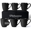 Elama Coffee House 6-Piece 12 oz. Mug Set with Stand, Assorted Colors ...