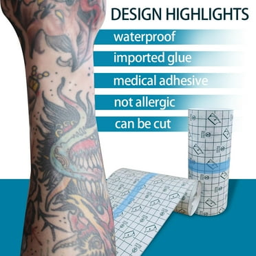 Tattoo Aftercare Bandage Roll, Tattoo Ink Wrap with Sliding Cut 6''x2.2 ...