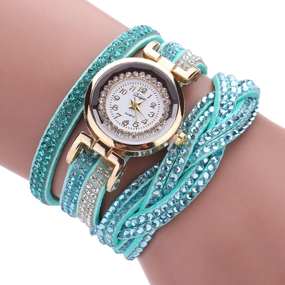 ã MIARHBã Women Women Gold Bracelet Quartz Wristwatch Rhinestone ...