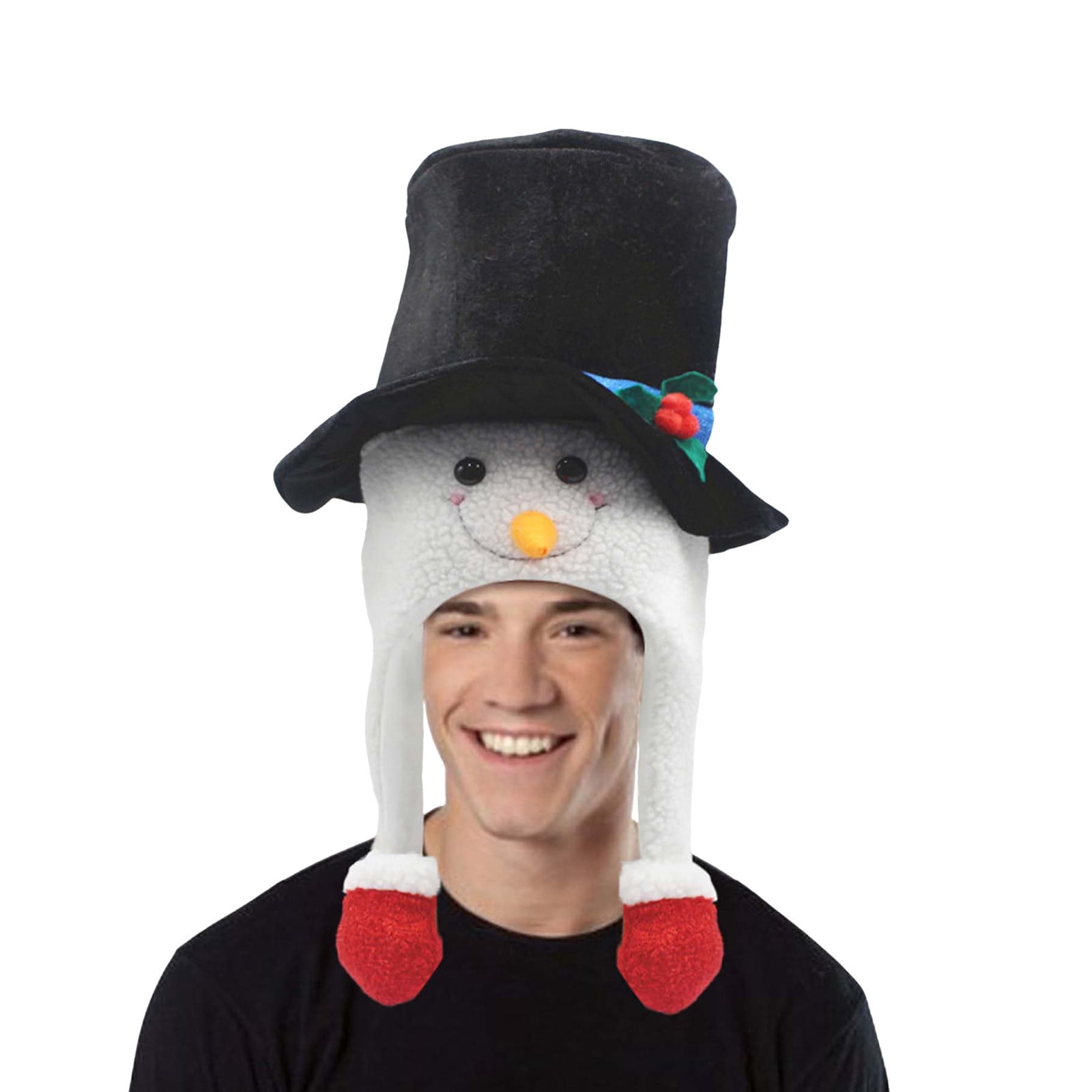 MIASHUI Black Snowman Hat For Christmas Winter Party,Black Felt Snowman ...
