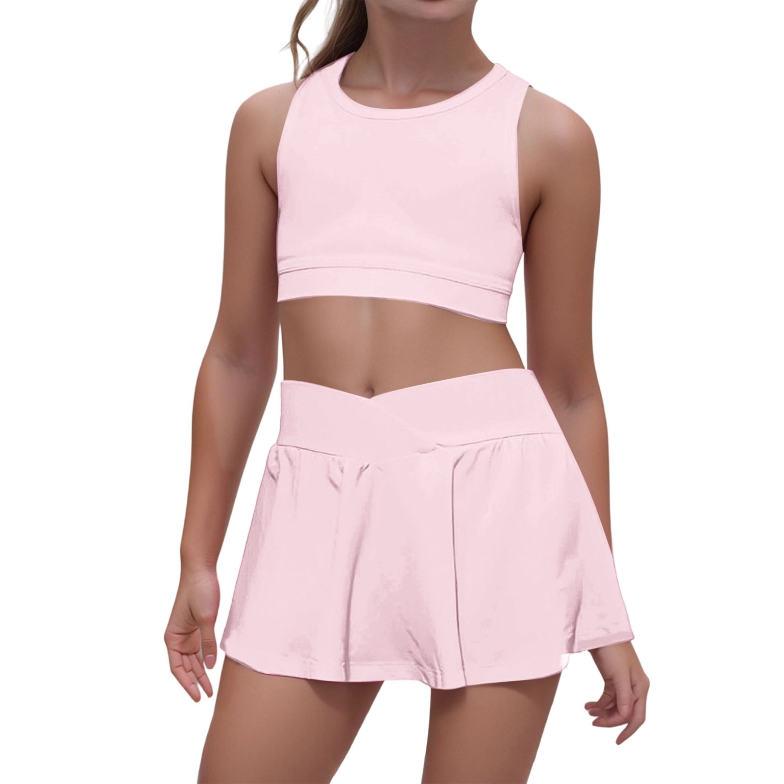 MIASHUI Girls Short Sets 2 Piece Athletic Sets with Sleeveless Tank Top ...