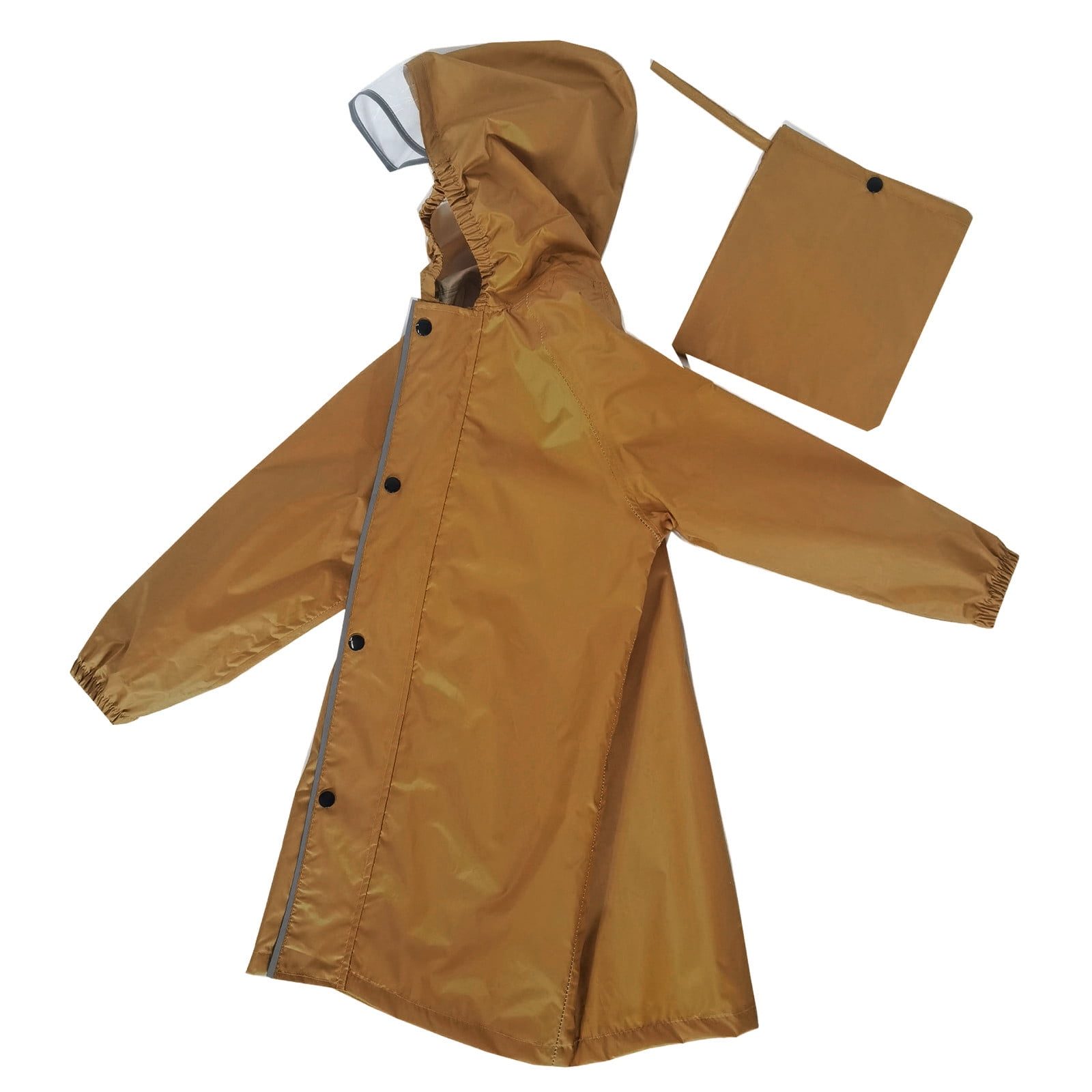 MIASHUI Lightweight Rain Coat Kids Rain Poncho Waterproof Jacket,Coffee ...