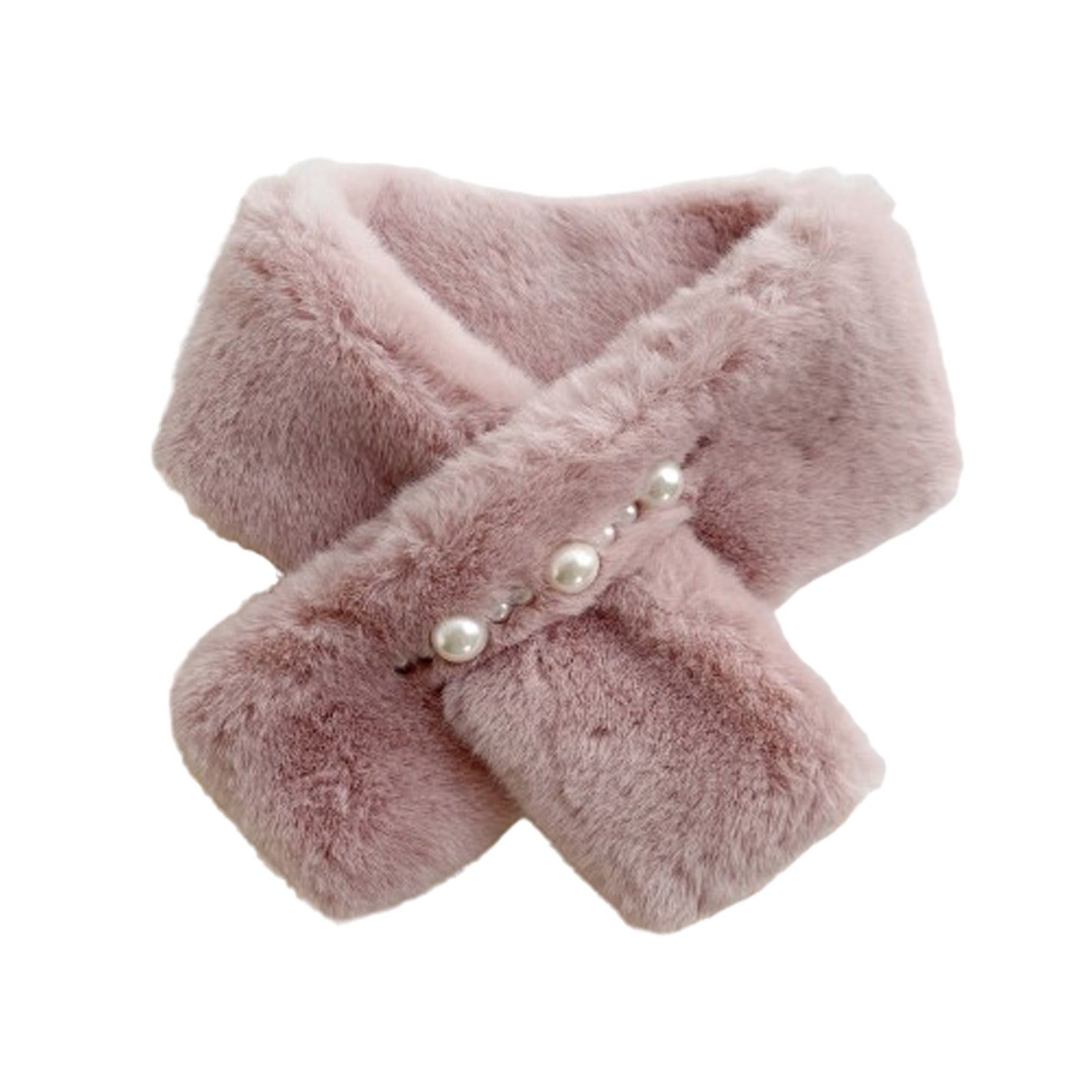 MIASHUI Women's Cute Plush Scarf Neck Warmer, Winter Thick Warm Cross ...