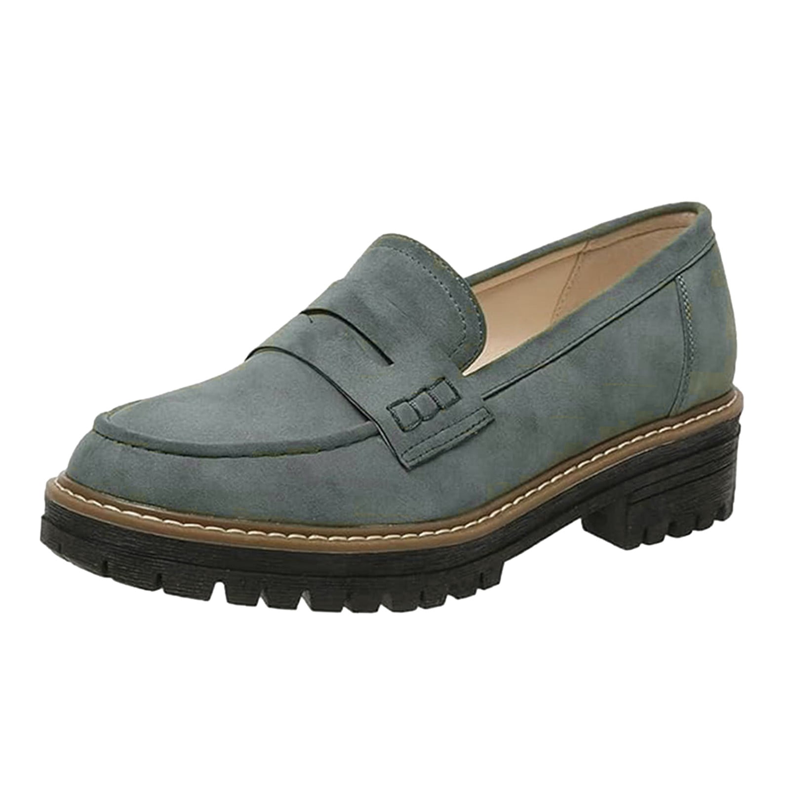 MIASHUI Women's Shoes Comfortable Solid Color Thick Soled Leather ...
