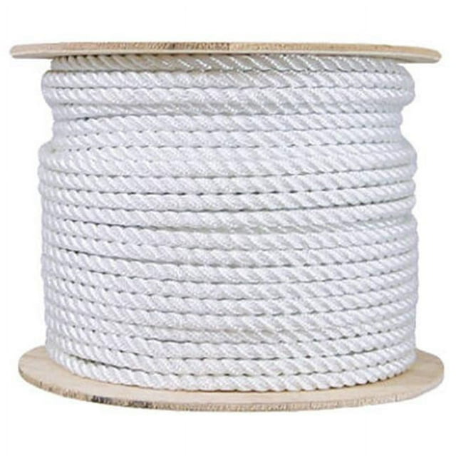 MIBRO Group 0.25 in. x 600 ft. White Nylon Rope - White - 0.25 in. x ...
