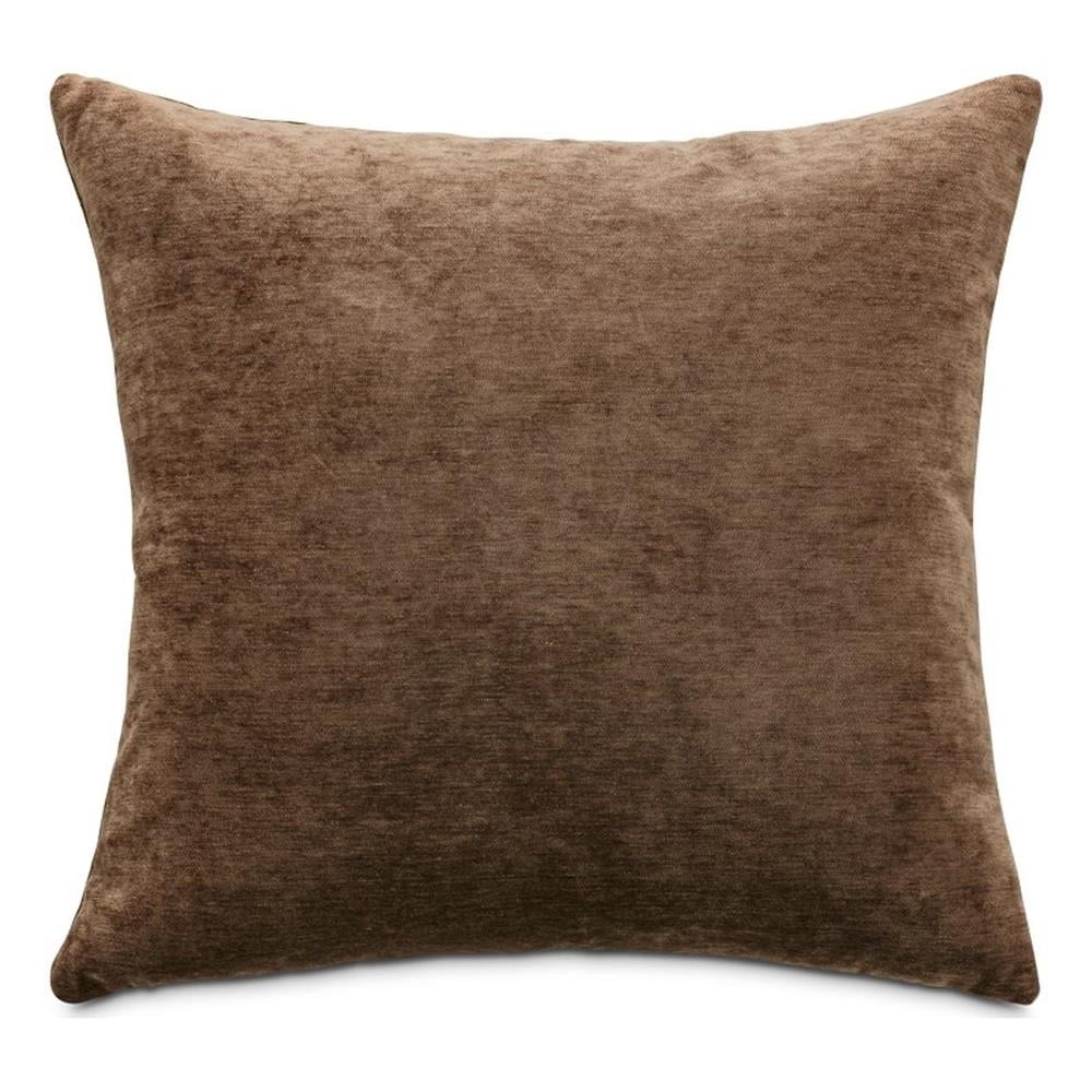 MICHAEL AMINI The Smith 20x20" Square Chenille Accent Pillow Chocolate ...