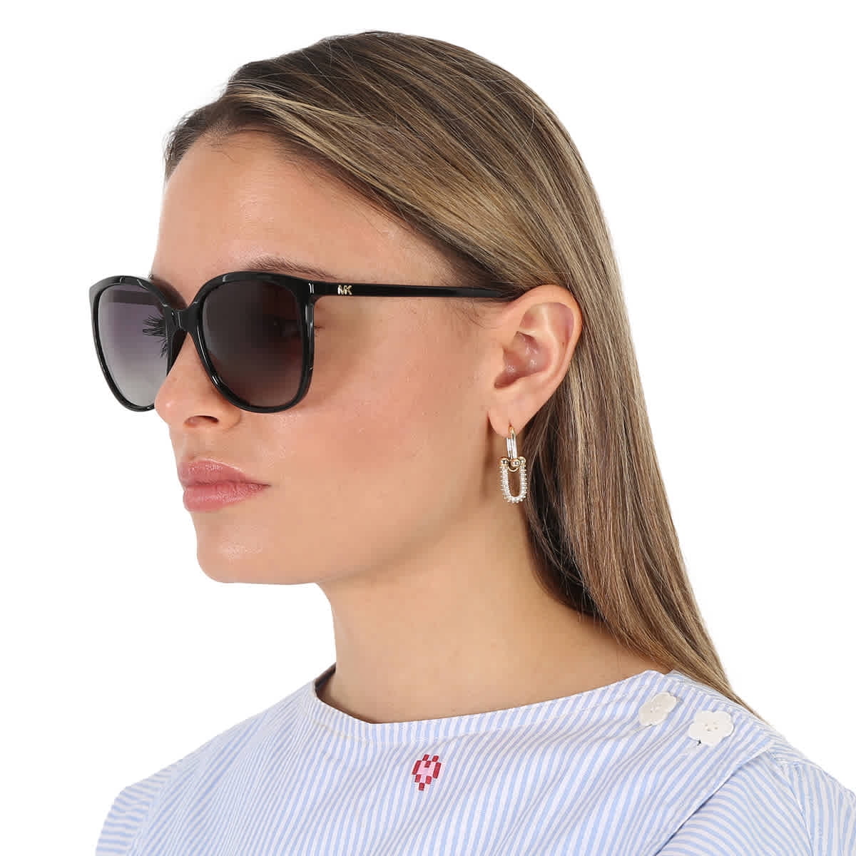 Michael Kors, Womens Square Sunglasses, MK2137U, Polarized Dark Grey ...