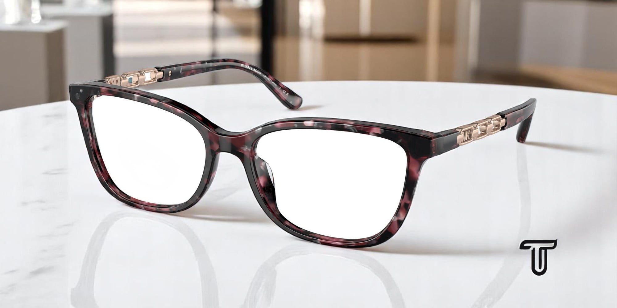 MICHAEL KORS MK4097 3344 Greve Cordovan Tortoise 54 mm Women's ...