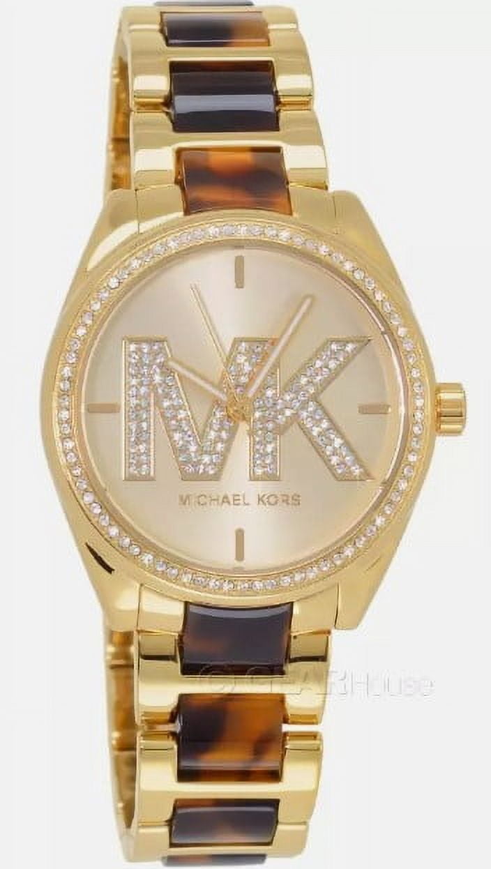 MICHAEL KORS MK4730 GOLD DIAL GOLD/ TORT ACETATE STAINLESS BRACELET ...