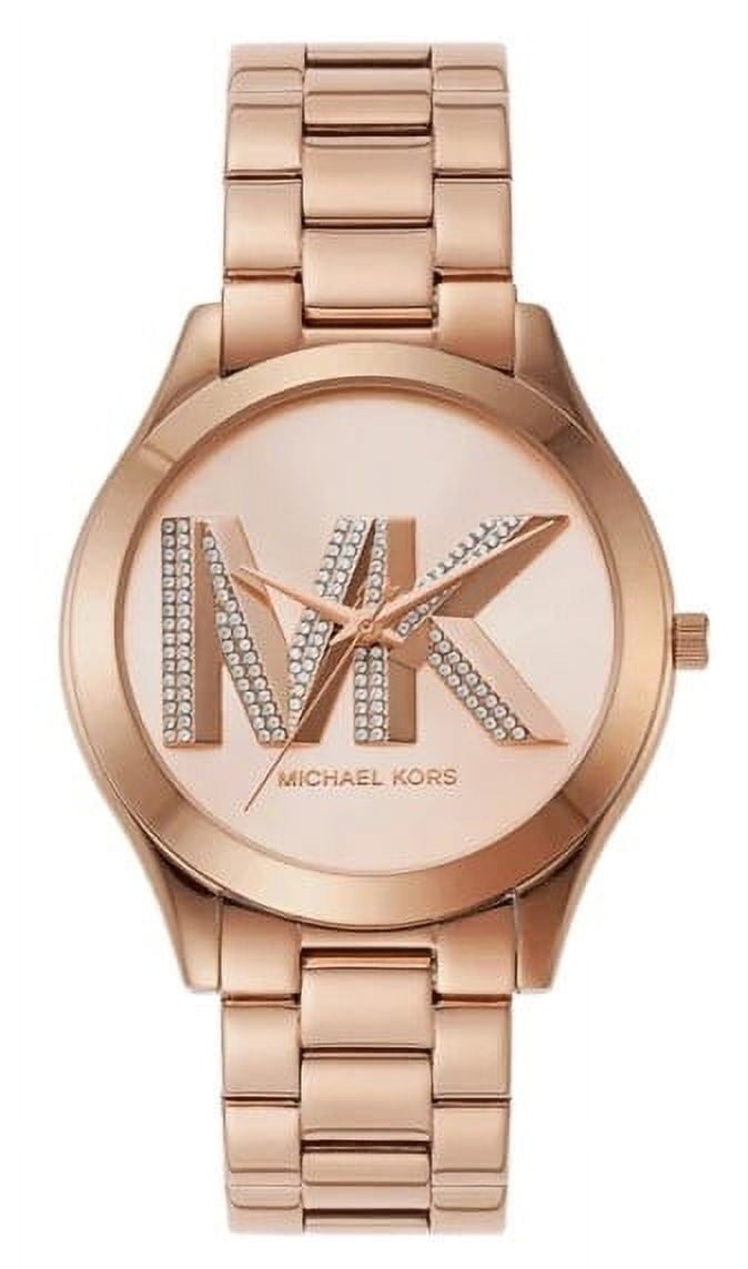 MICHAEL KORS MK4733 SLIM RUNWAY ROSE GOLD LOGO DIAL BRACELET BAND ...