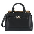 Michael Kors Reed Small Center Zip Logo Belted Satchel Crossbody Black ...